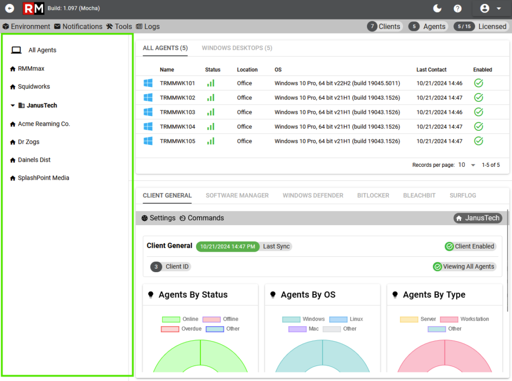 Client Drawer - RMMmax