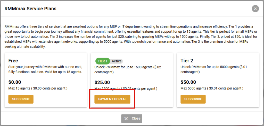How to change back to free - RMMmax